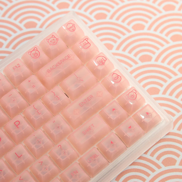 BỘ KEYCAP AKKO PINK (PC/ASA CLEAR PROFILE/155 NÚT)