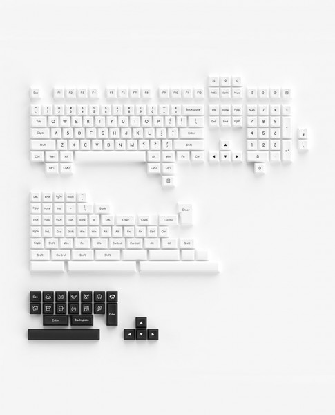 BỘ KEYCAP AKKO BLACK ON WHITE BOW (ABS DOUBLE SHOT/SAL PROFILE/195 NÚT)