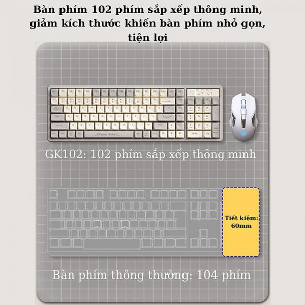 BÀN PHÍM CƠ LANGTU GK102 MULTI MODES SUNSET COAST GOLDEN ORANGE SWITCH