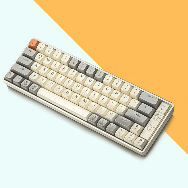 BÀN PHÍM CƠ LANGTU GK65 MULTI MODES CREAM GREY GOLDEN SILVER SWITCH