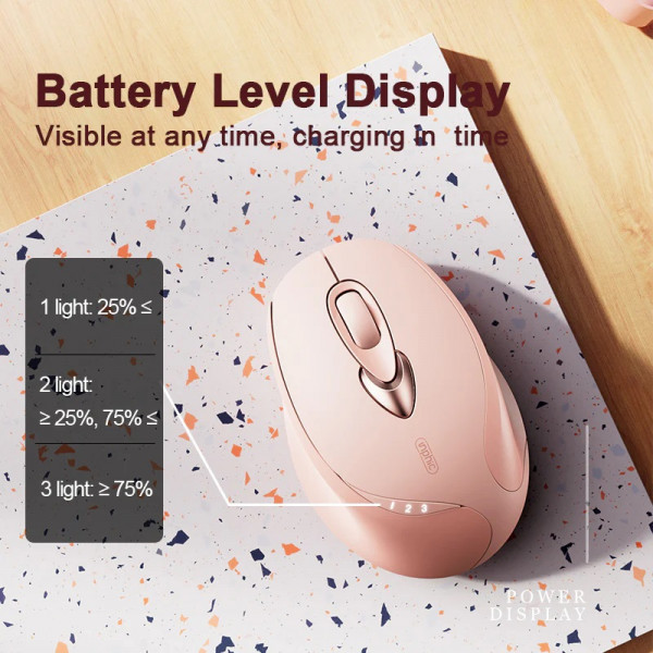 CHUỘT KHÔNG DÂY INPHIC M8 PLUS SILENT SWITCH HỒNG