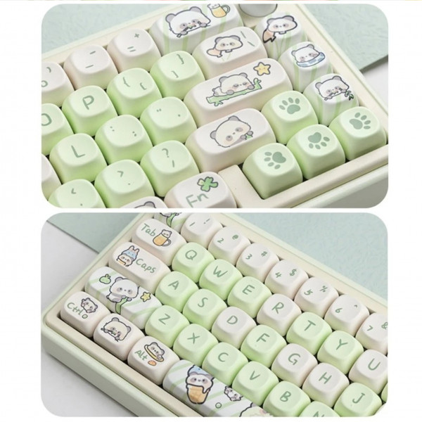 BỘ KEYCAP DYE-SUB MILKY GREEN PANDA (PBT/MOA PROFILE/140 PHÍM)