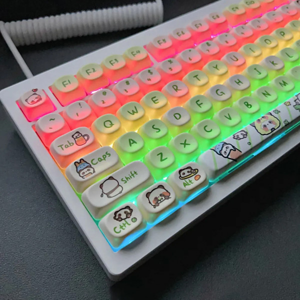 BỘ KEYCAP DYE-SUB MILKY GREEN PANDA (PBT/MOA PROFILE/140 PHÍM)