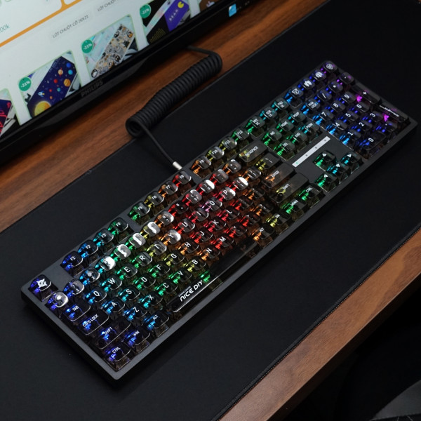 BÀN PHÍM CƠ READSON H108 CLEAR BLACK RED SWITCH