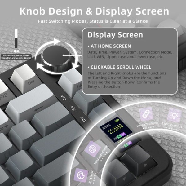 BÀN PHÍM CƠ ATTACK SHARK X85 PRO MULTI MODES POLAR DAY STRAWBERRY SWITCH