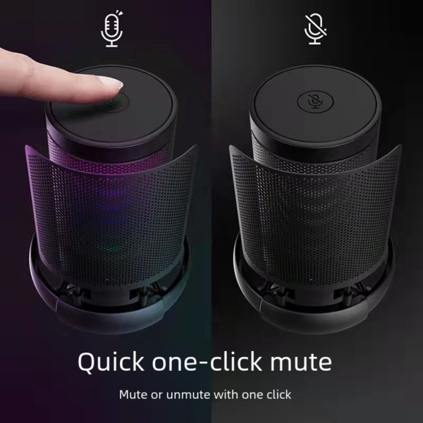MICROPHONE SHOUFEI ME6S RGB ĐEN BẢN CHÂN ĐỨNG