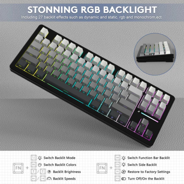 BÀN PHÍM CƠ ATTACK SHARK M87 PRO V2 MULTI MODES MOONLIGHT JADE SWITCH